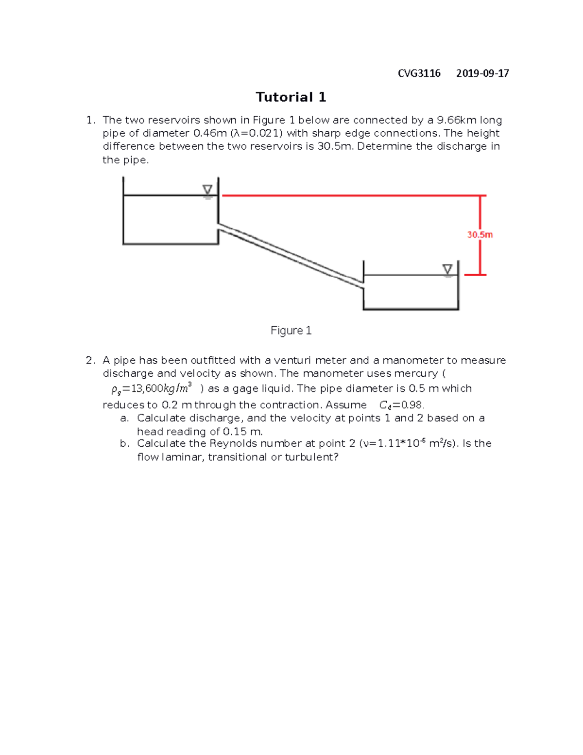 CVG 3116 Tutorial 1 Questions F2019 - CVG3116 - uOttawa - Studocu