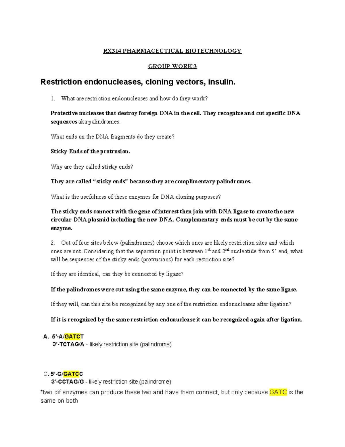 Week 3 cloning Cont 2 11 - Study notes and practice - RX314 ...