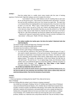 FLCT Module 1-5 Activities - Facilitating Learner Centered-Teaching - PangSU - Studocu