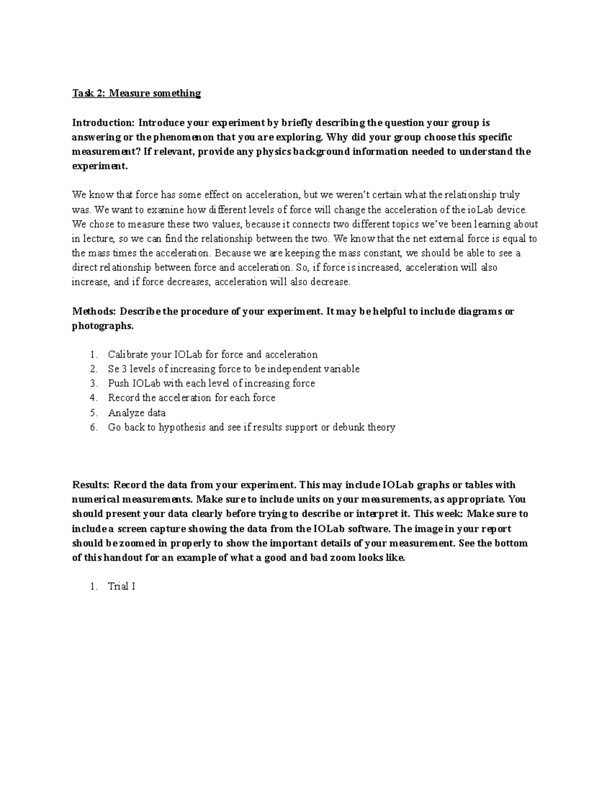 Physics 101 Lab 1 - lab - Task 2: Measure something Introduction ...