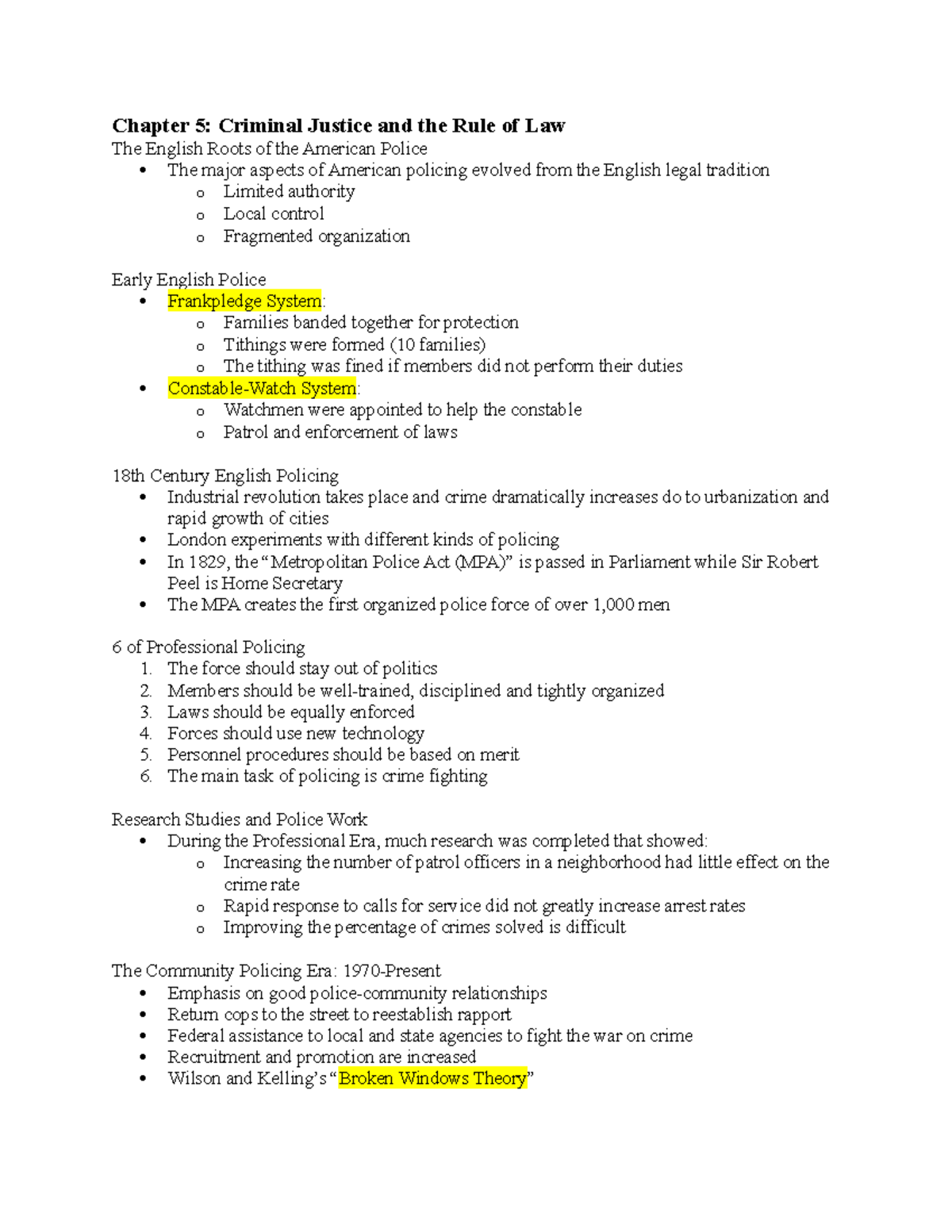 Chapter 5- Criminal Justice and the Rule of Law Pt 2 - Chapter 5 ...