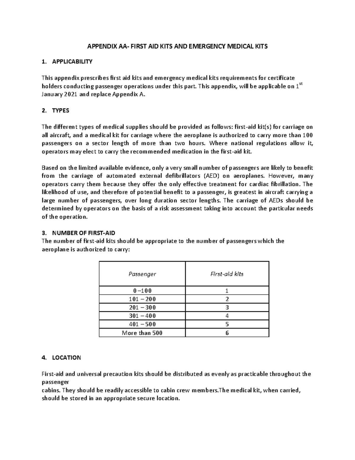 Appendix AA - good - APPENDIX AA- FIRST AID KITS AND EMERGENCY MEDICAL ...
