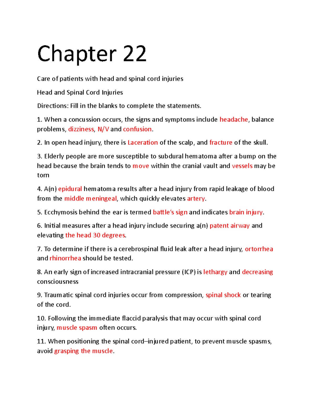 SG-22 Grace - Mr.V - Chapter 22 Care of patients with head and spinal ...