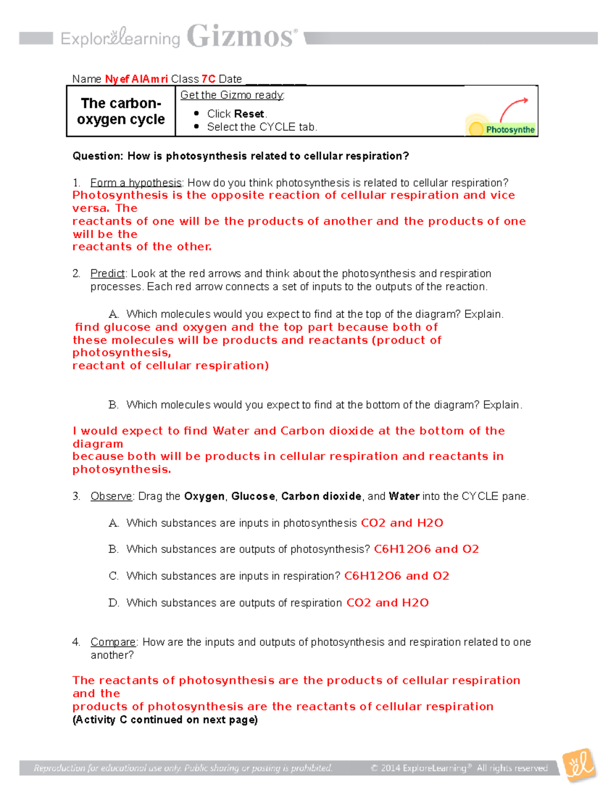 Cell Energy- Nayef Al Amri-7c - Name Nyef AlAmri Class 7C Date ...