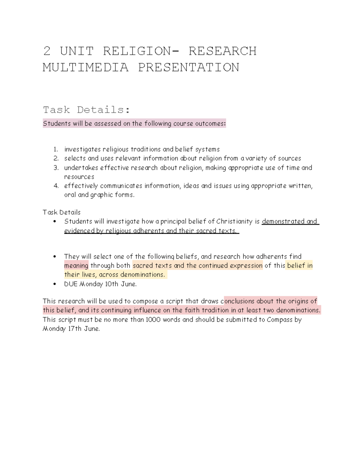 2 UNIT Religion - Transcript - 2 UNIT RELIGION- RESEARCH MULTIMEDIA ...