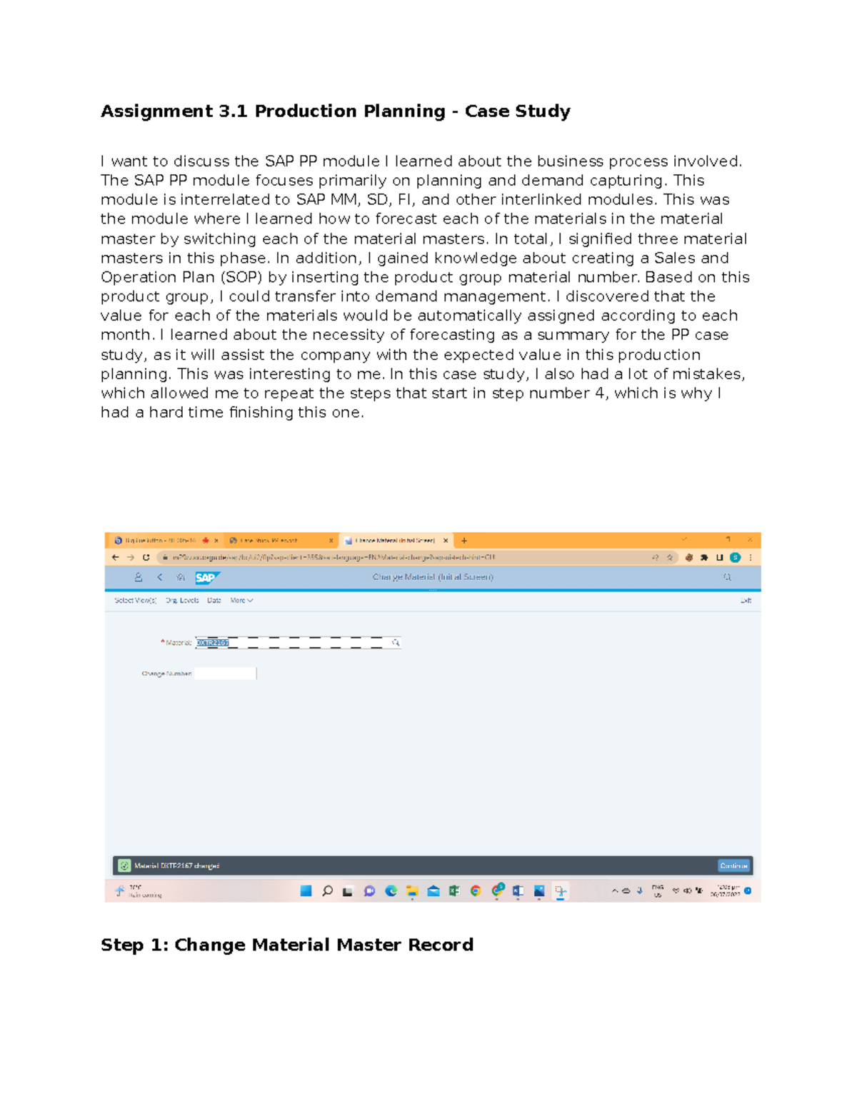 Assignment 3.1 Production Planning - Case Study - The SAP PP module ...