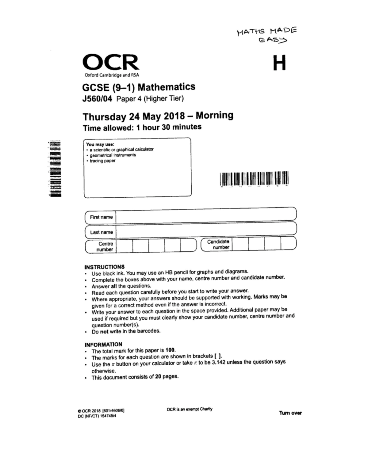 OCR May 2018 1H - math lecture notes and practice material and exam ...