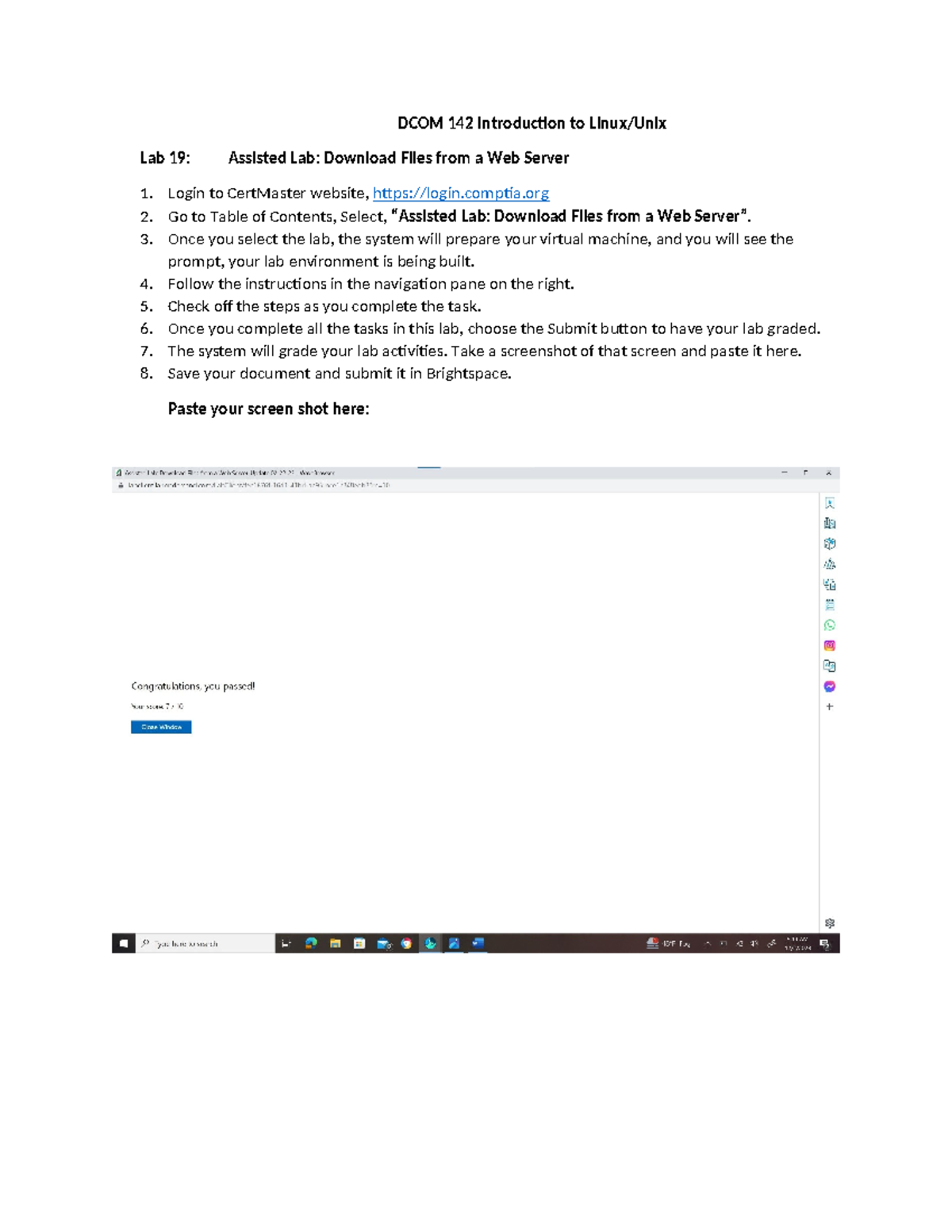 Lab 19 Ua Linuxxxxx Dcom 142 Introduction To Linuxunix Lab 19 Assisted Lab Download Files