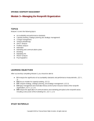 Module 5 NPM-5020-jul23 - NPM-5020: NONPROFIT MANAGEMENT Module 5 ...