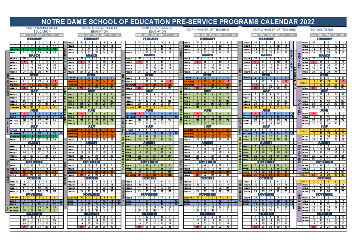 2022 School of Education Calendar - SCHOOL TERMS MON TUE WED THU FRI ...