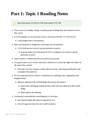 Part 1 Topic 2 Reading Notes - Part 1: Topic 2 Reading Notes Chapter 2 ...