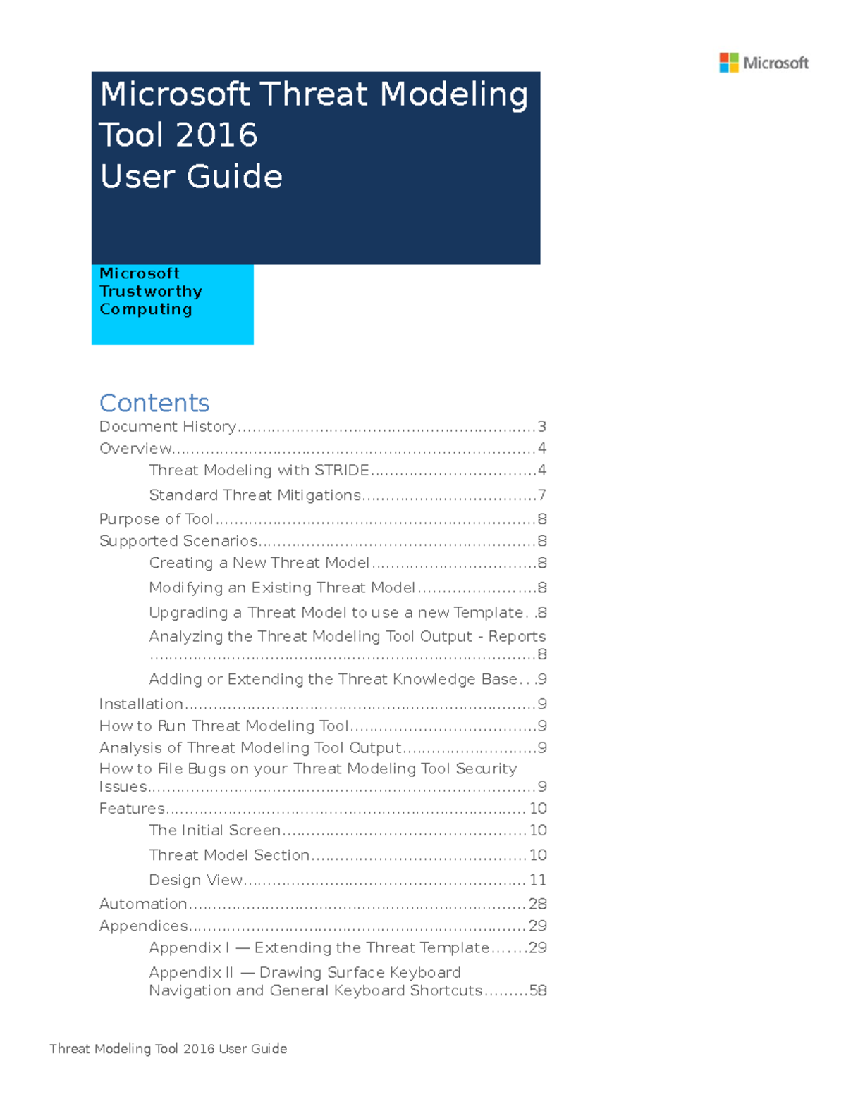 Threat Modeling Tool 2016 User Guide - Microsoft Threat Modeling Tool ...