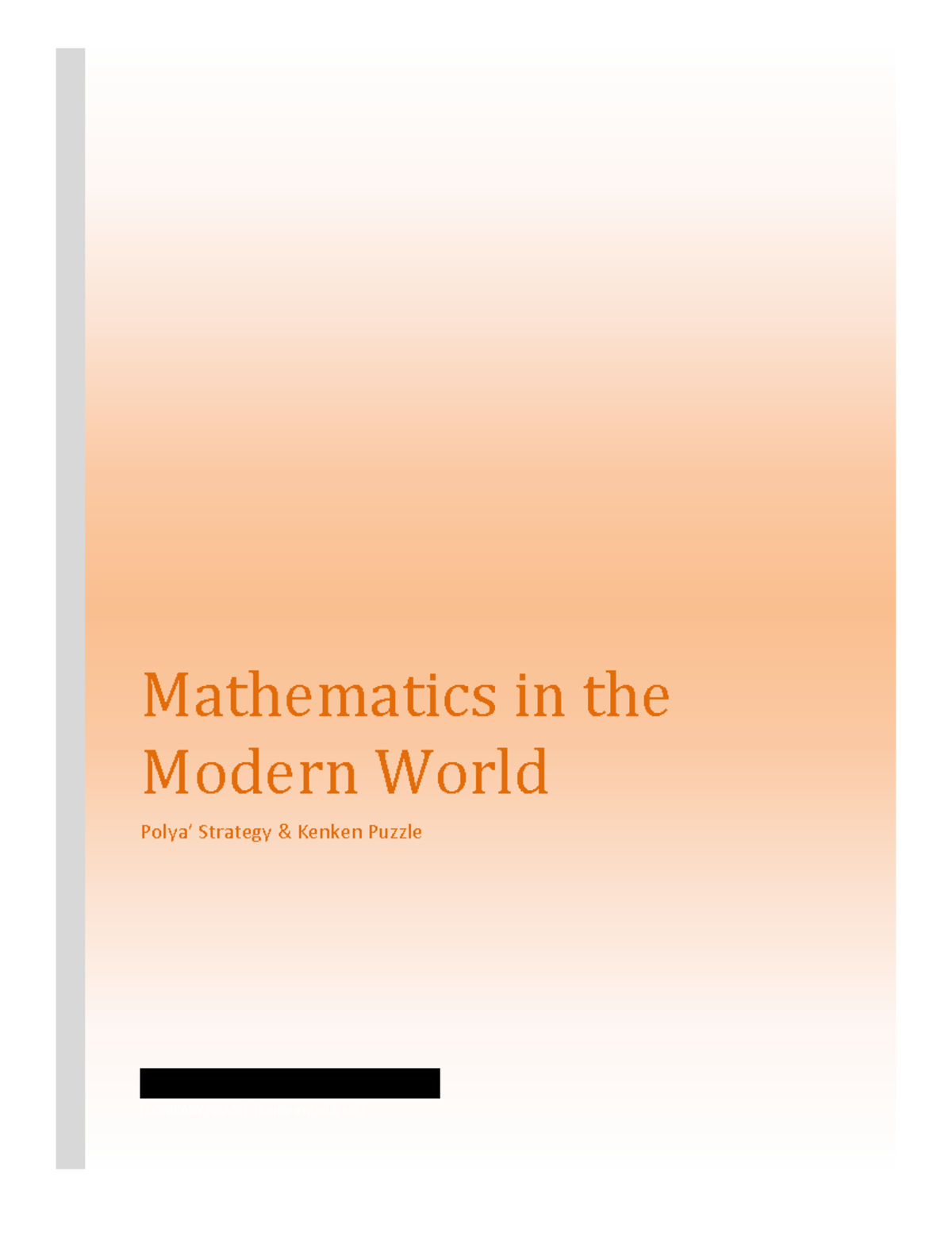 03 Task Performance 2 Polya's Strategy - Mathematics in the Modern ...