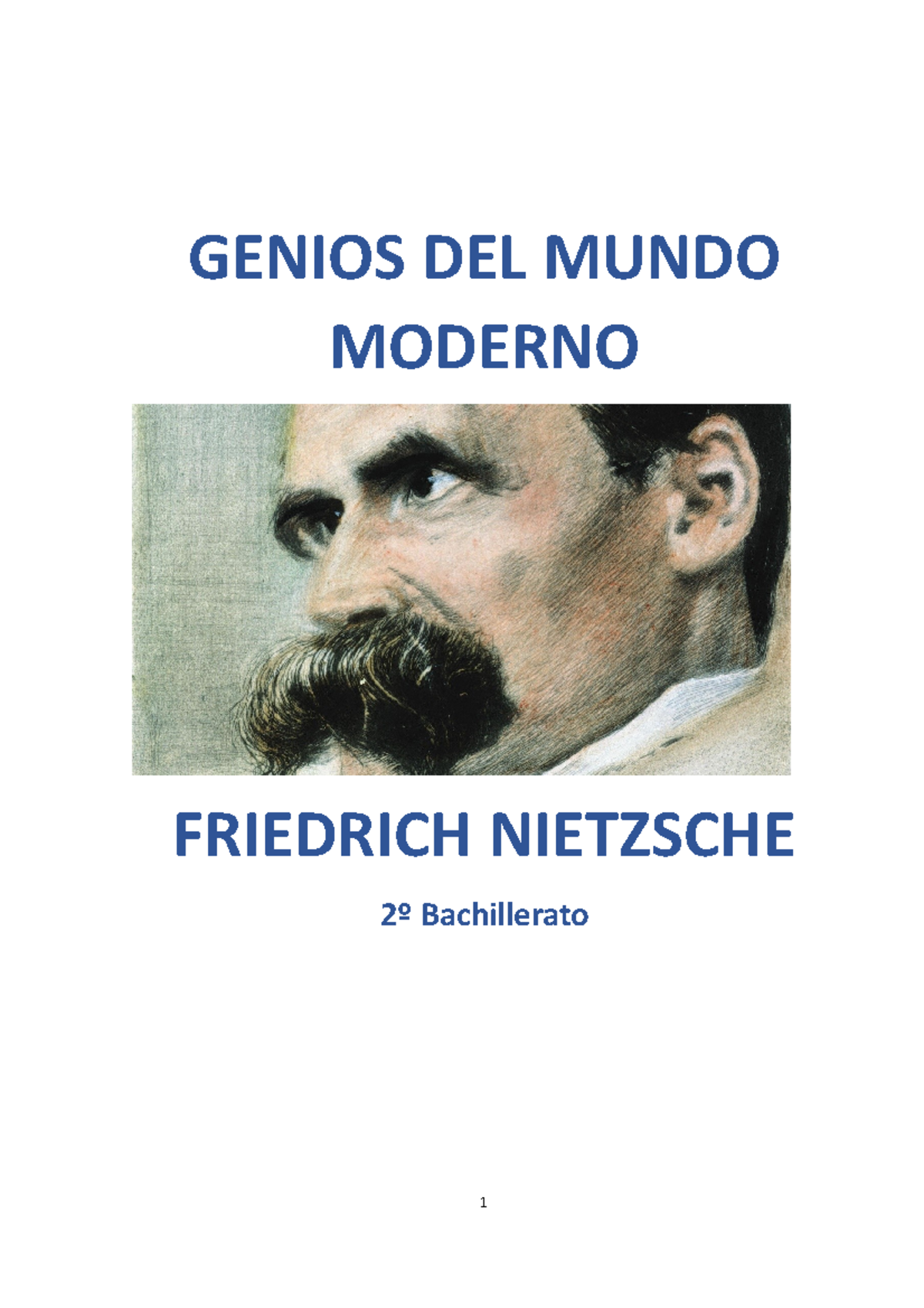 Nietzsche 2º Bachillerato Ejercicio - GENIOS DEL MUNDO MODERNO ...
