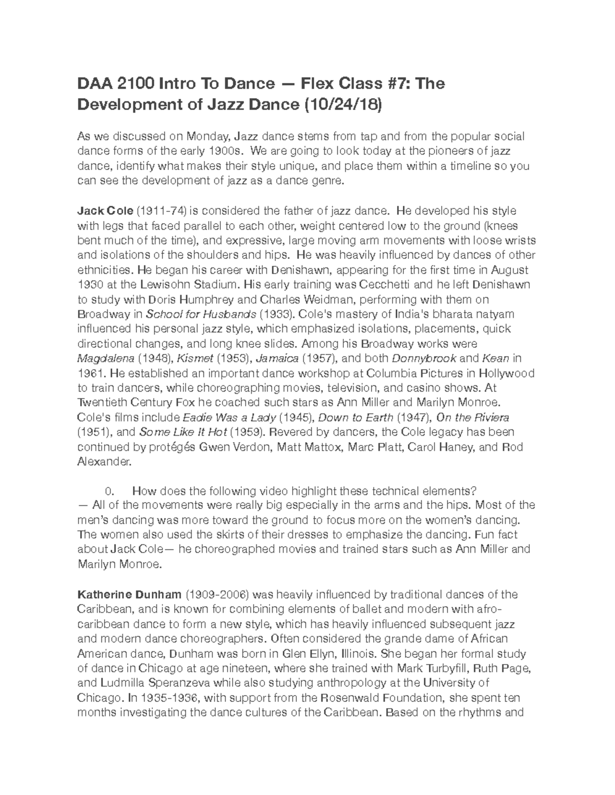 The Development of Jazz Dance - We are going to look today at the ...