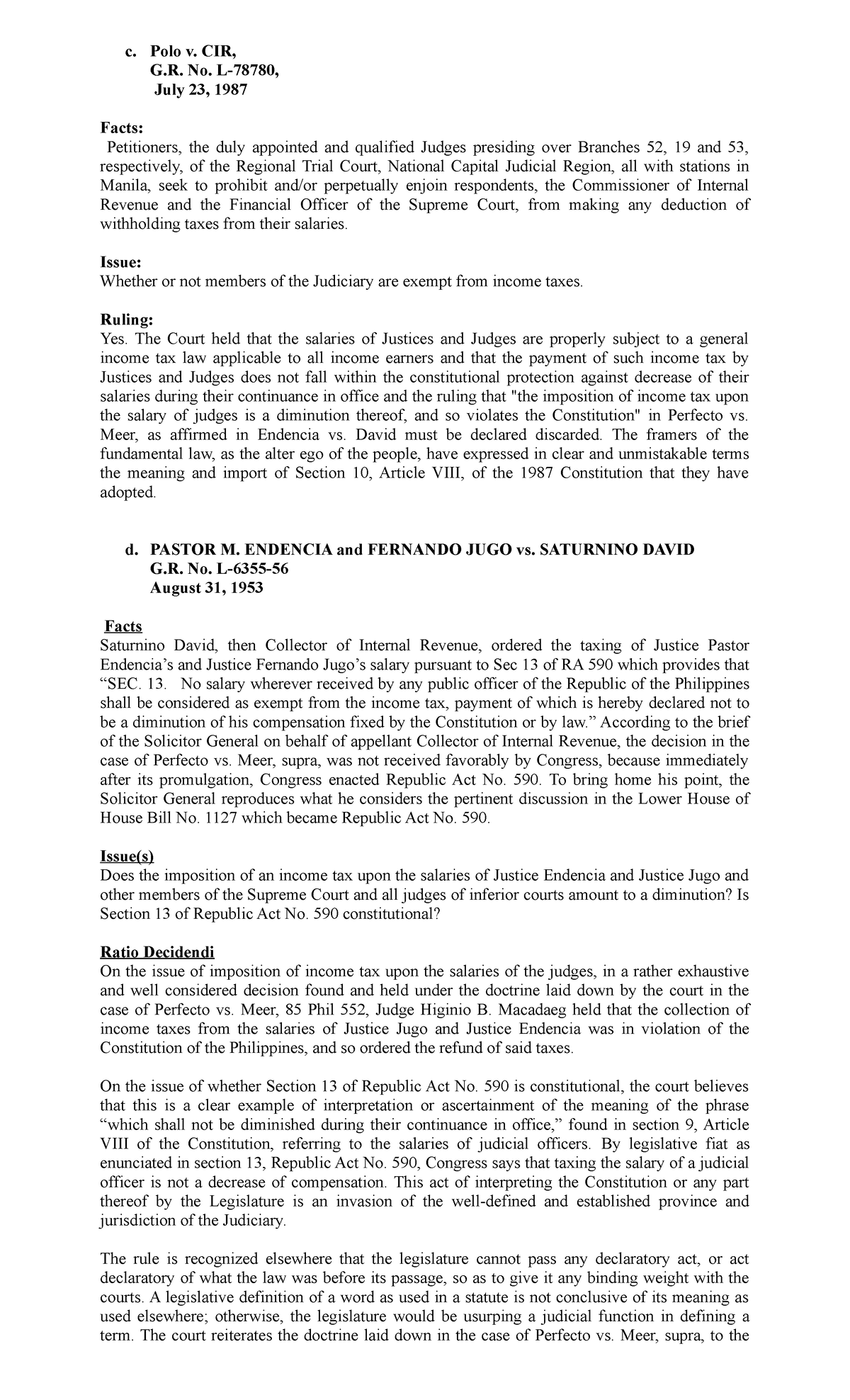 Master belya - case tax - c. Polo v. CIR, G. No. L-78780, July 23, 1987 ...