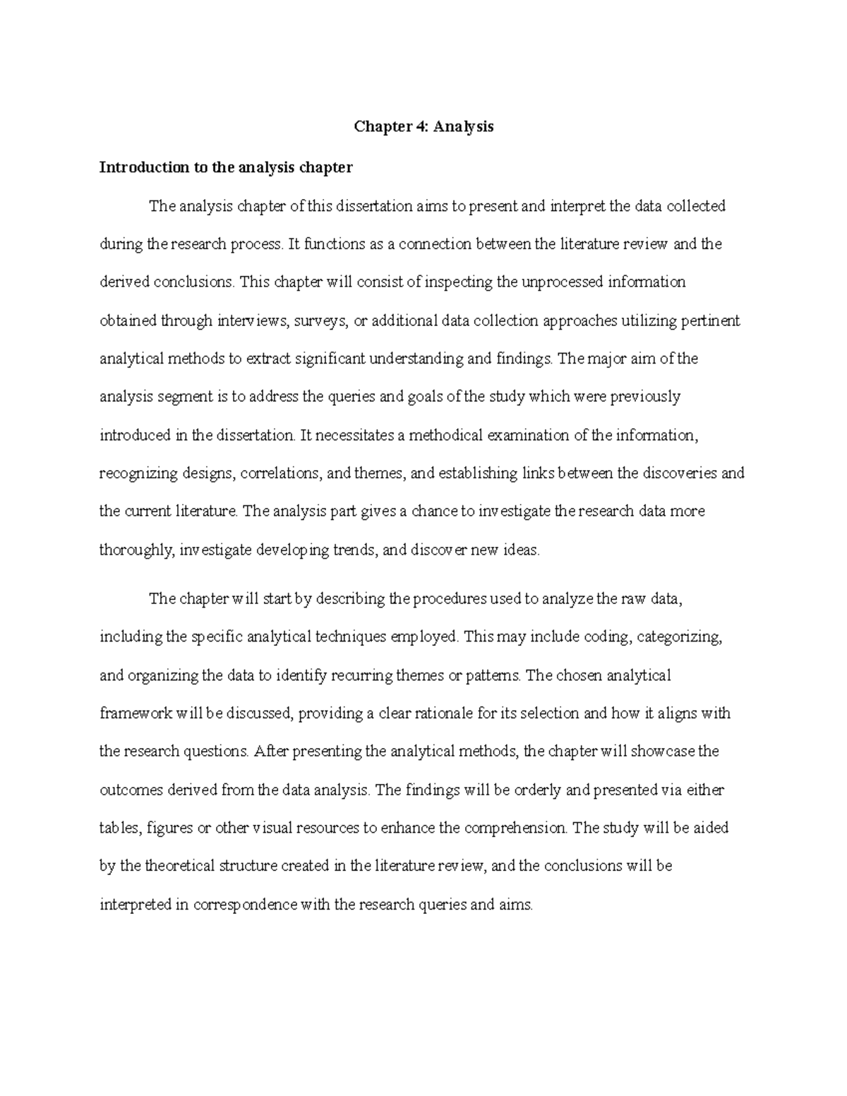 Chapter 4 Analysis - dissertation - Chapter 4: Analysis Introduction to ...