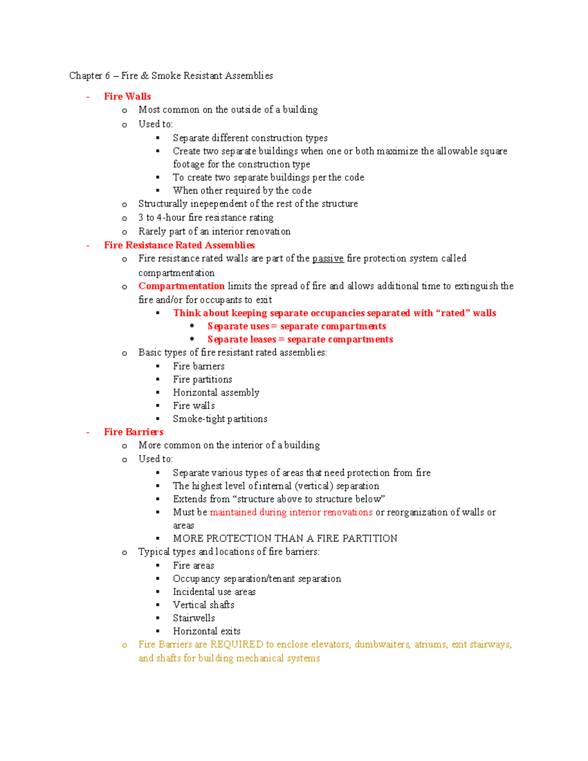 Fire and Smoke Resistant Assemblies - Chapter 6 – Fire & Smoke Resistant Assemblies - Fire Walls ...