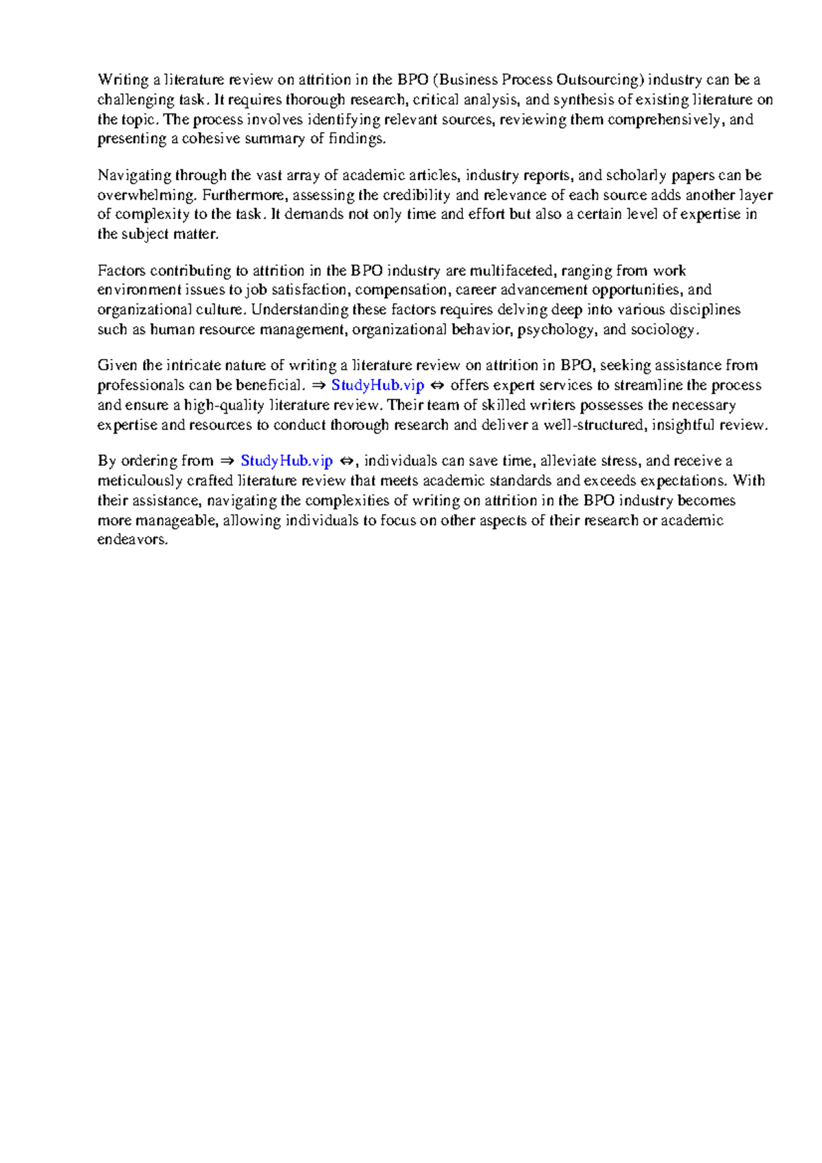 Literature Review On Attrition In Bpo - Writing a literature review on ...