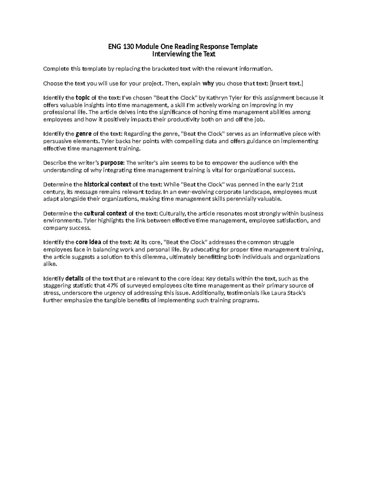 ENG 130 Module One Reading Response Template - ENG 130 Module One Reading Response Template ...