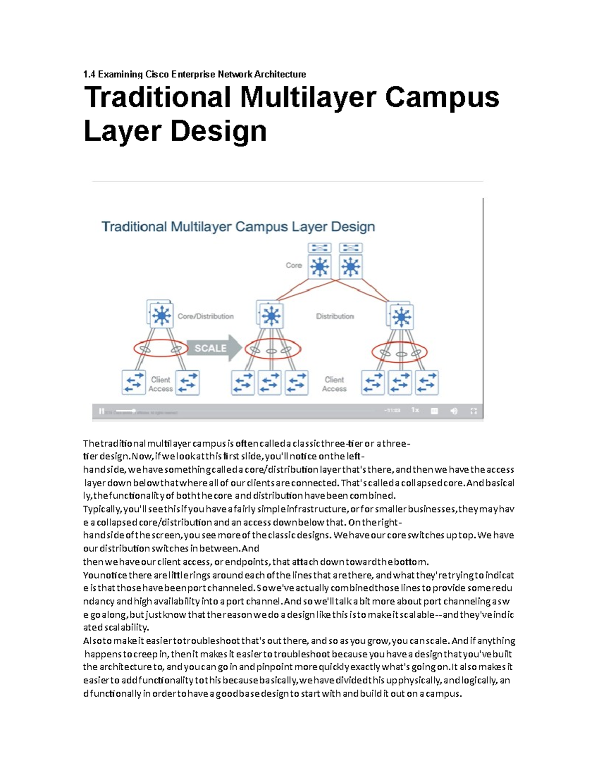 03 - Traditional Multilayer Campus Layer Design - 1 Examining Cisco ...