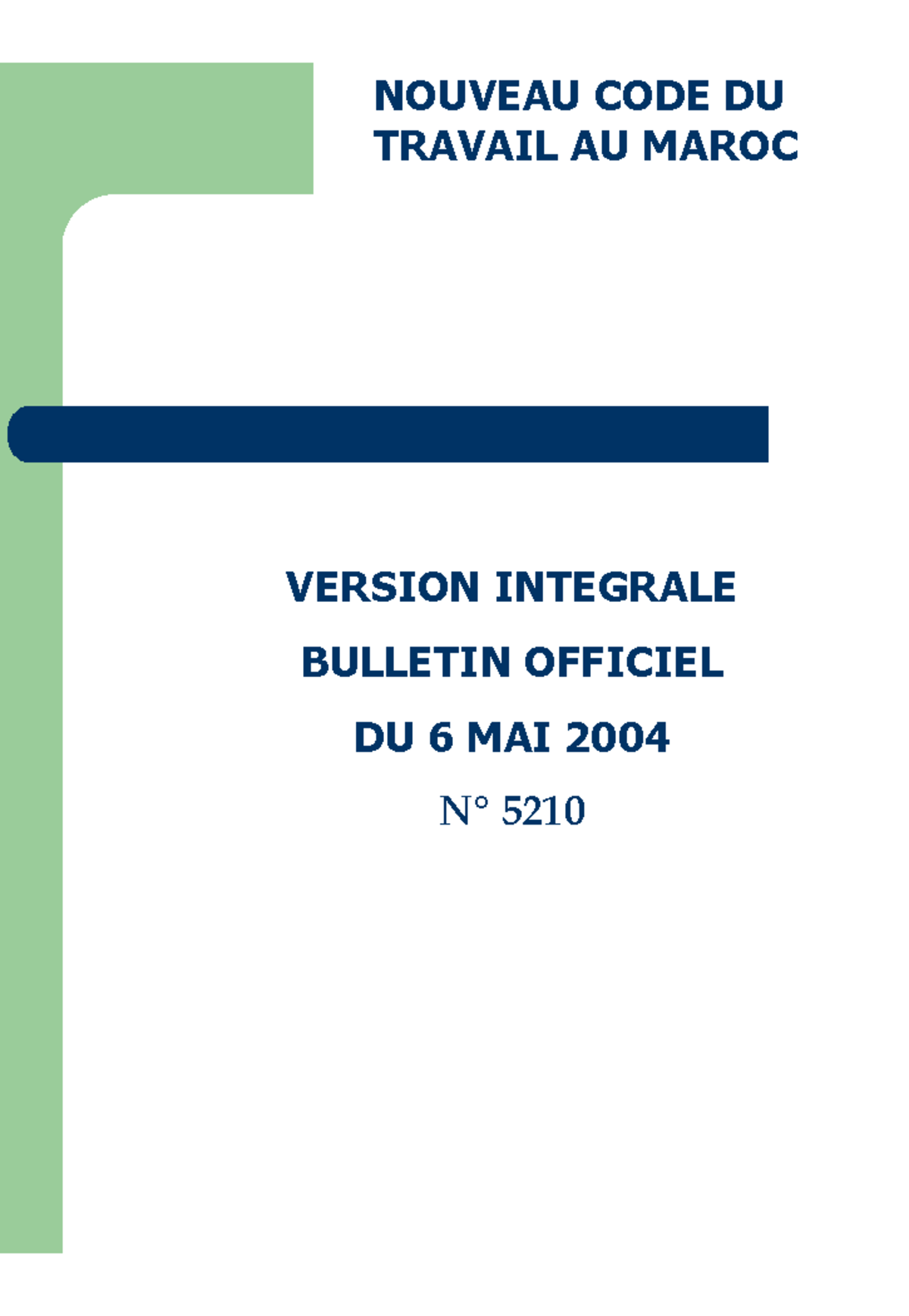Professionnel - Code Du Travail - Version Interactive - NOUVEAU CODE DU TRAVAIL AU MAROC VERSION ...