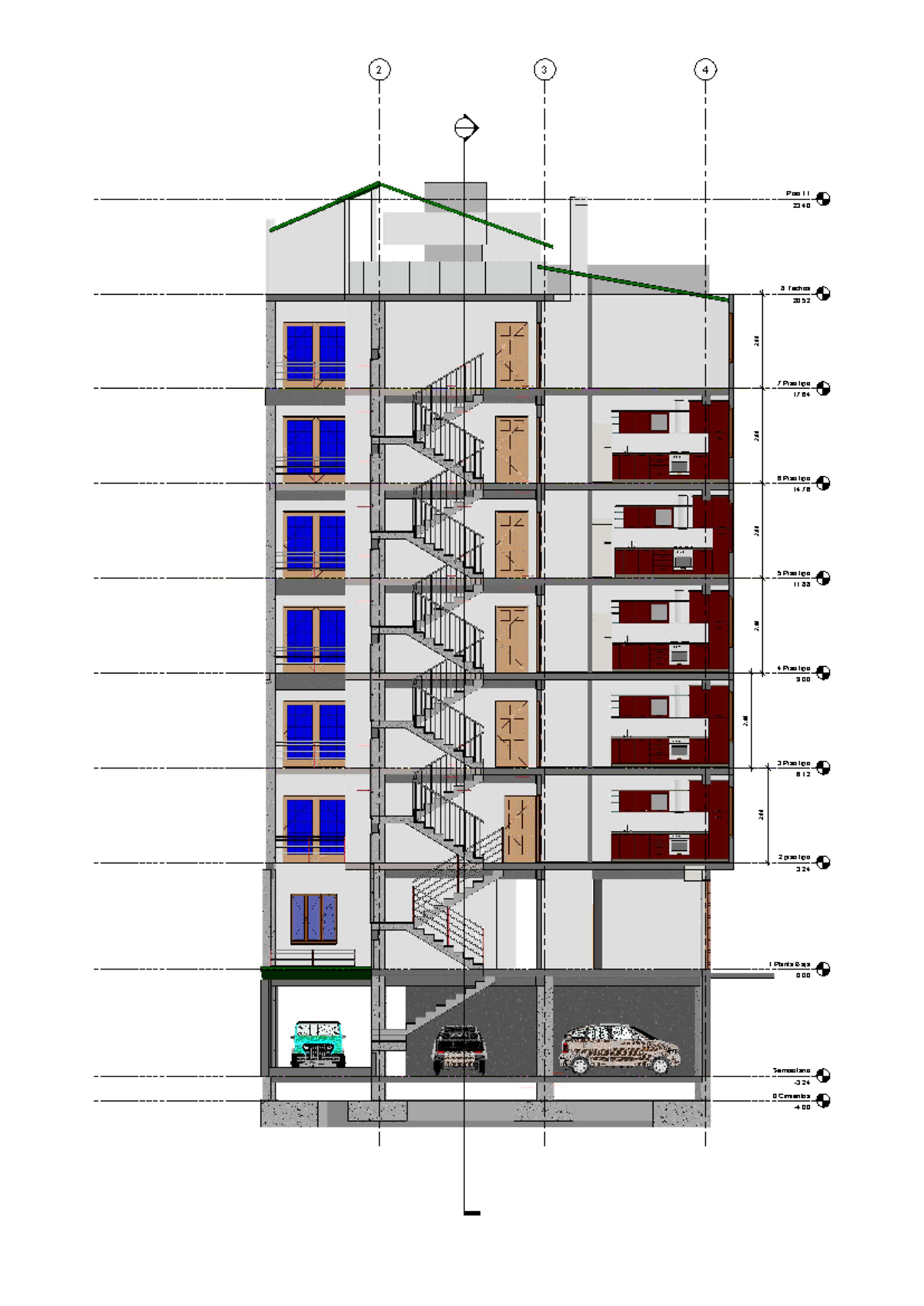 Corte BB - Condiciones Ambientales En Arquitectura - 0 Cimientos - 4. Semisotano - 3. 1 Planta ...