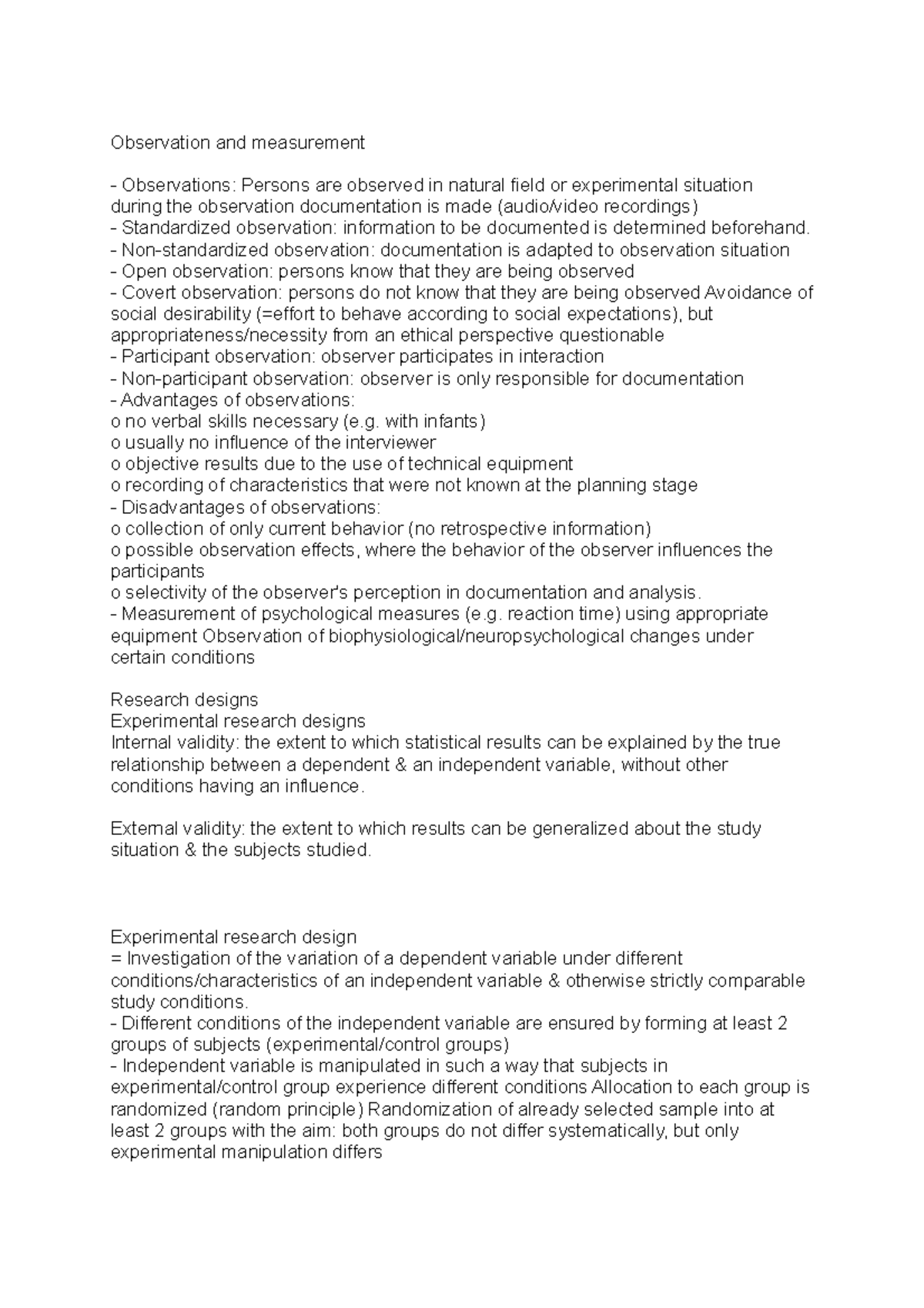 Observation and measurement - Observation and measurement Observations ...