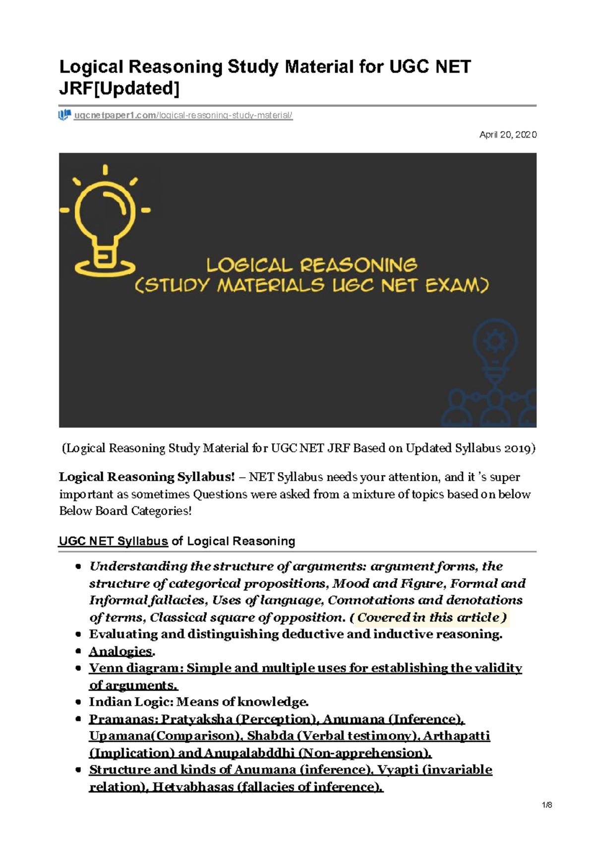 Logical-Reasoning-Study-Material-for-UGC-NET-JRF-Part-1 - April 20, 2020 Logical Reasoning Study ...