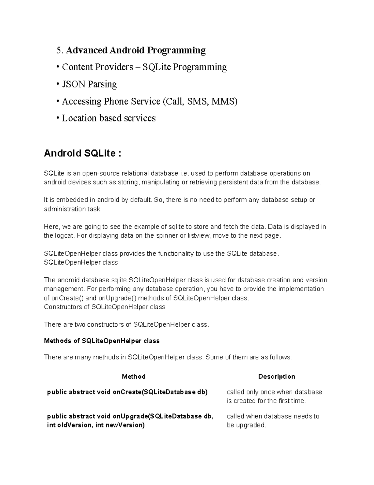 5 Adroid DB - Abcd - 5. Advanced Android Programming Content Providers ...