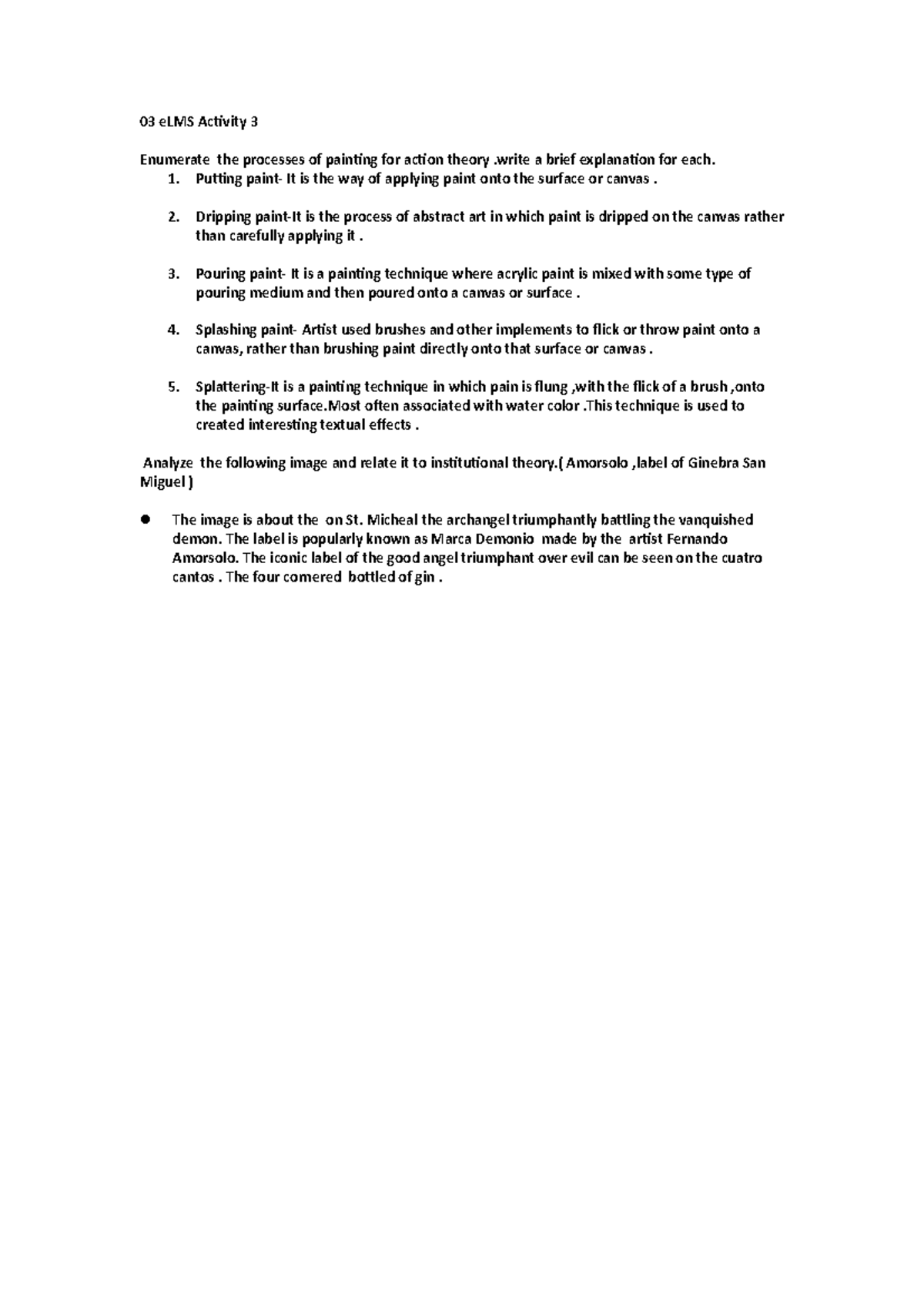 03 e LMS Activity 3 Painting Theory - 03 eLMS Activity 3 Enumerate the ...