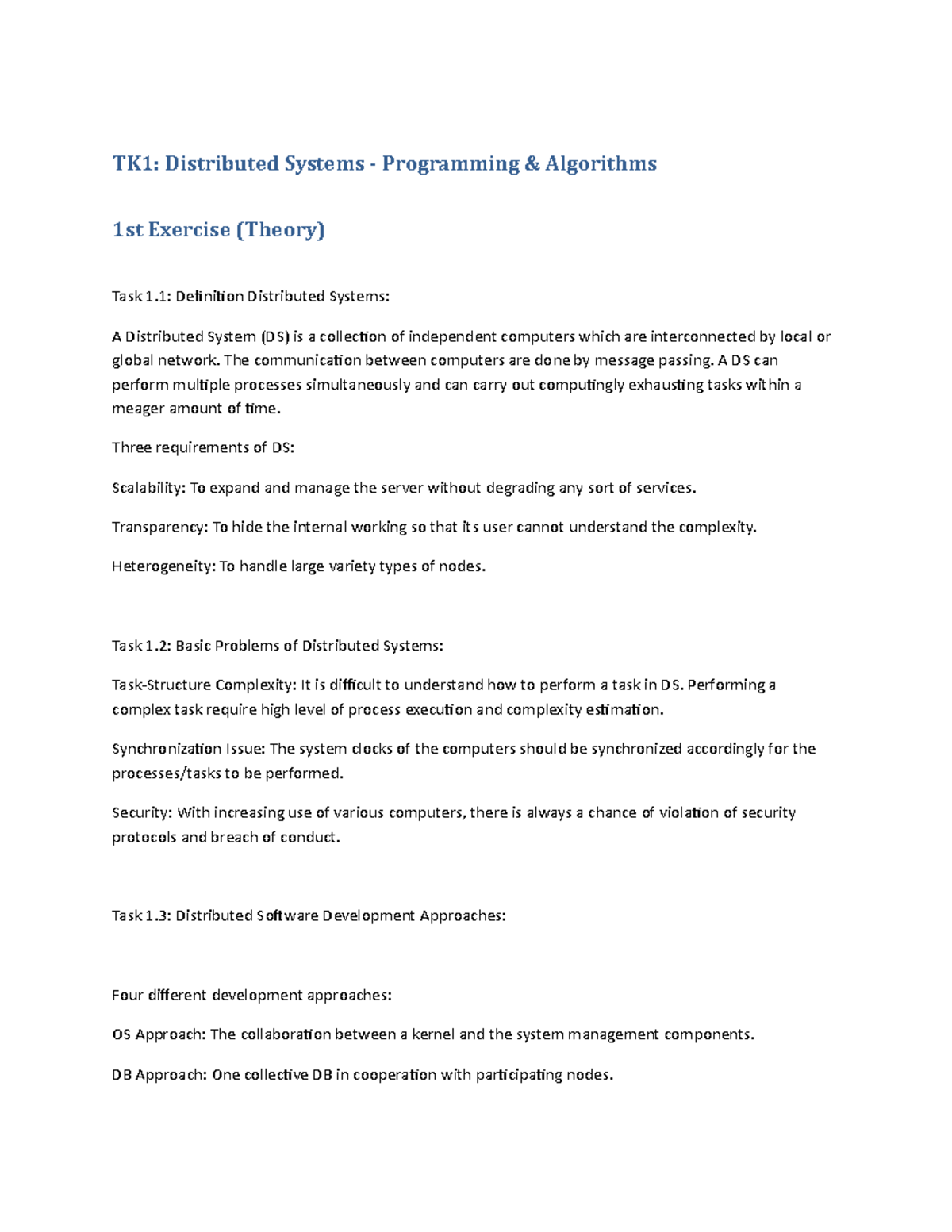 Ex1 - Wintersemester - TK1: Distributed Systems - Programming ...