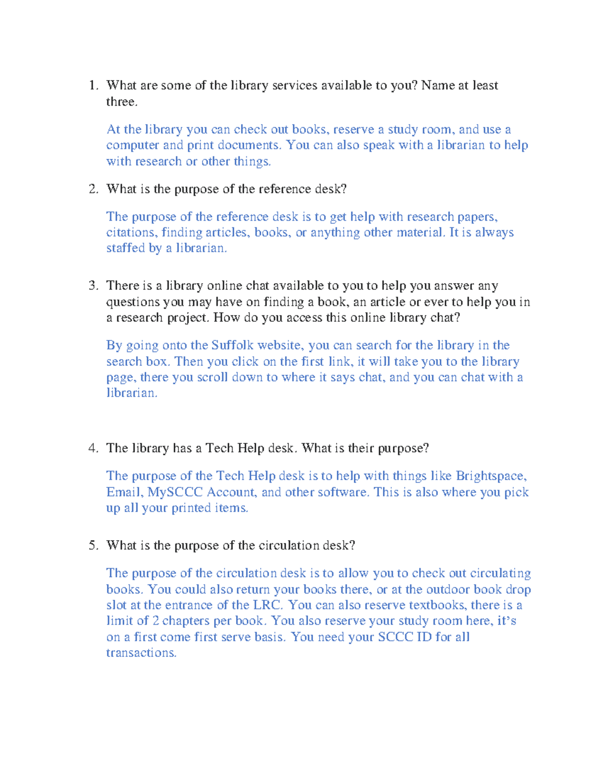 COL 101 Week 5 Assignment - What are some of the library services ...