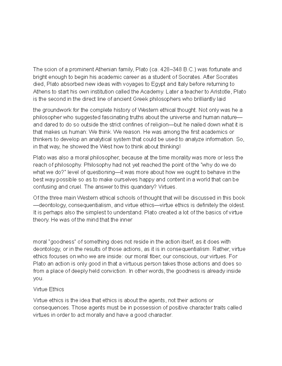 The scion of a prominent Athenian family - 428–348 B.) was fortunate ...