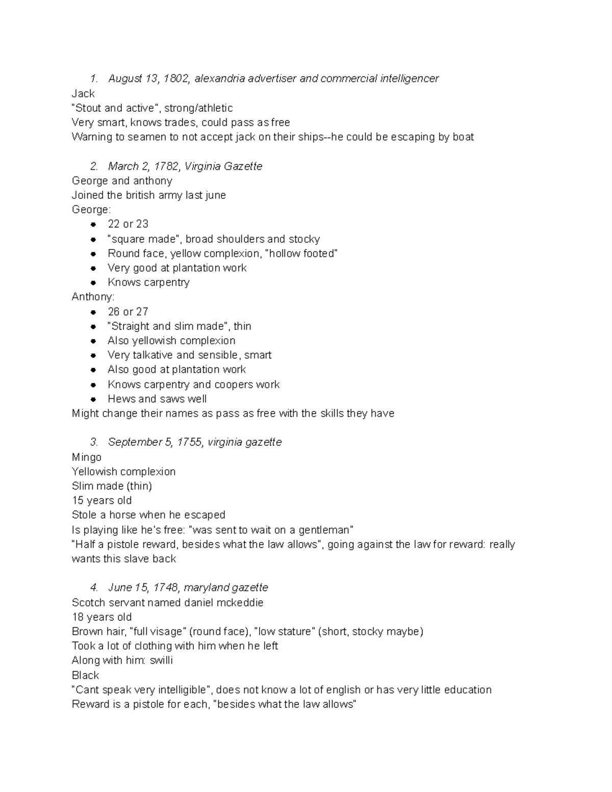 History ads and commentary - August 13, 1802, alexandria advertiser and ...