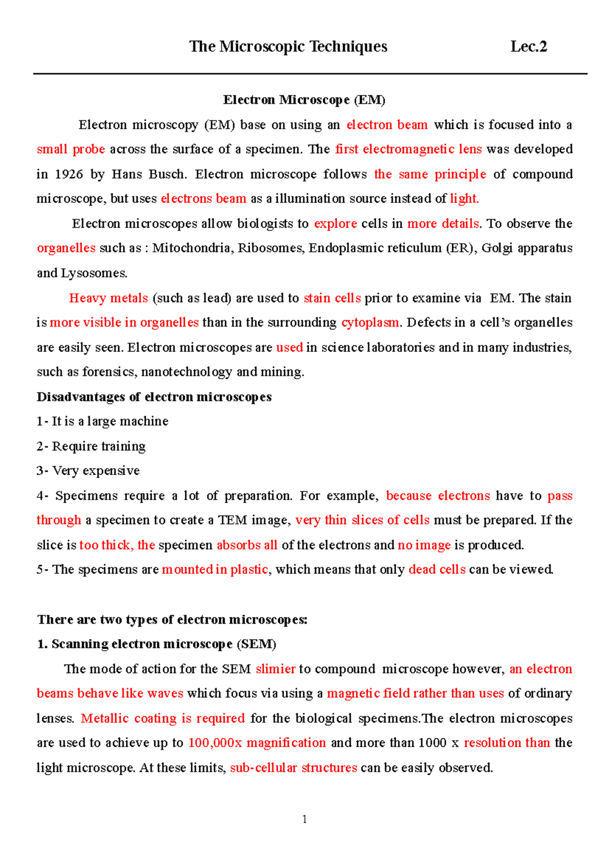Electron microscopy - Electron Microscope (EM) Electron microscopy (EM ...