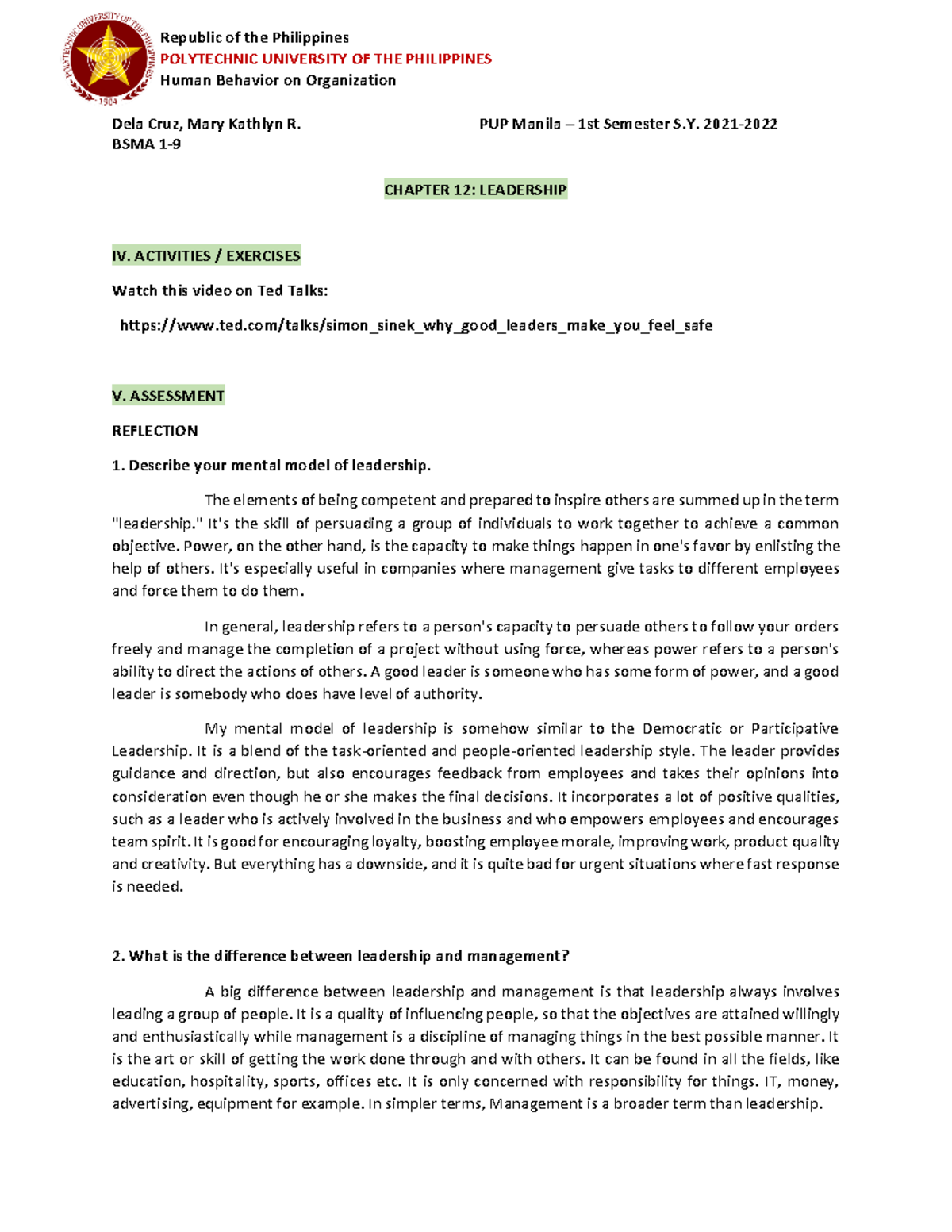 HBO (Chapter 12) - Republic of the Philippines POLYTECHNIC UNIVERSITY ...