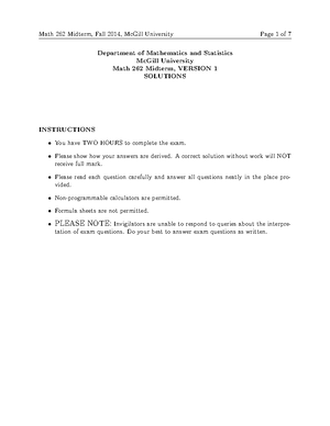 Course Outline Math 262 - McGill University Department of Mathematics ...