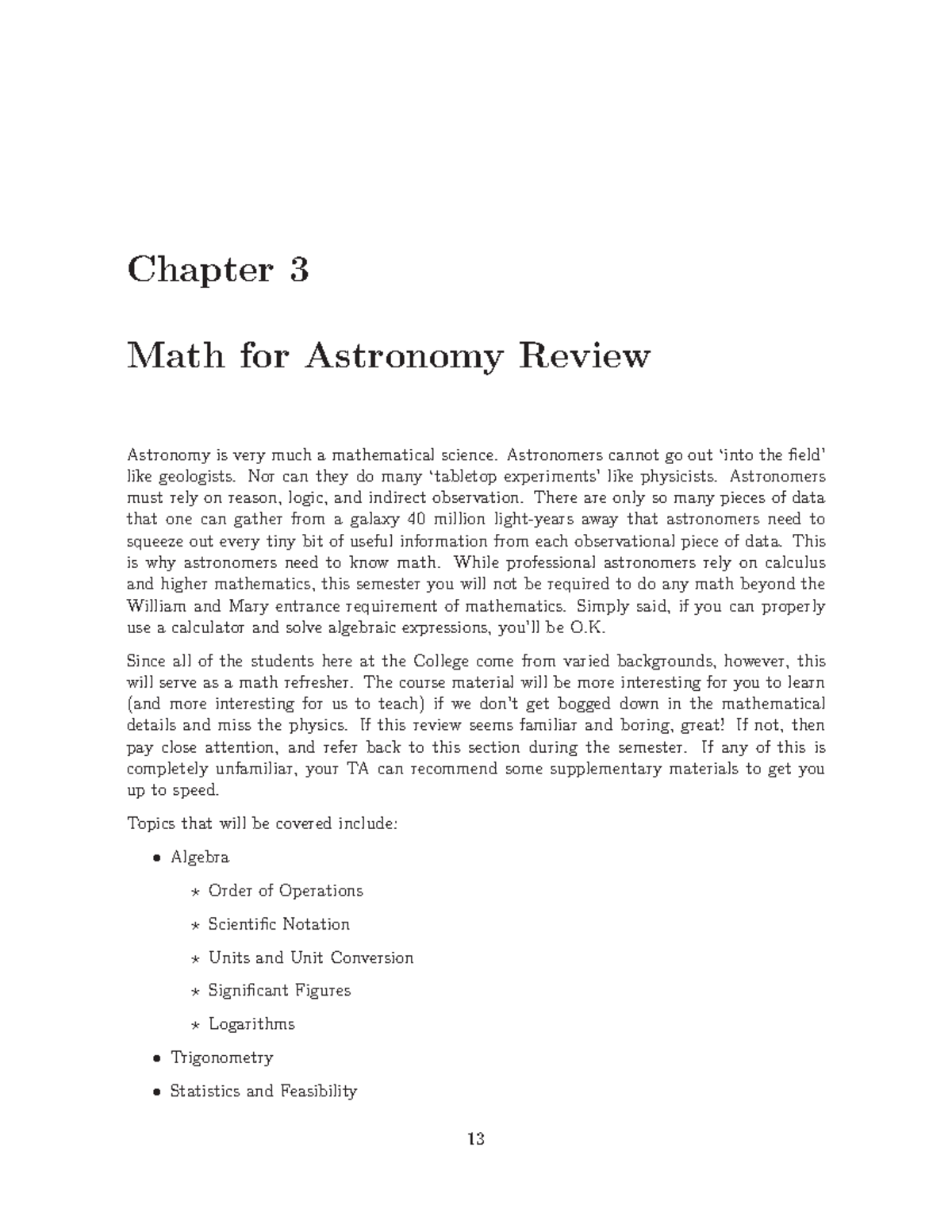 Astronomy ch3 - Chapter 3 Math for Astronomy Review Astronomy is very ...