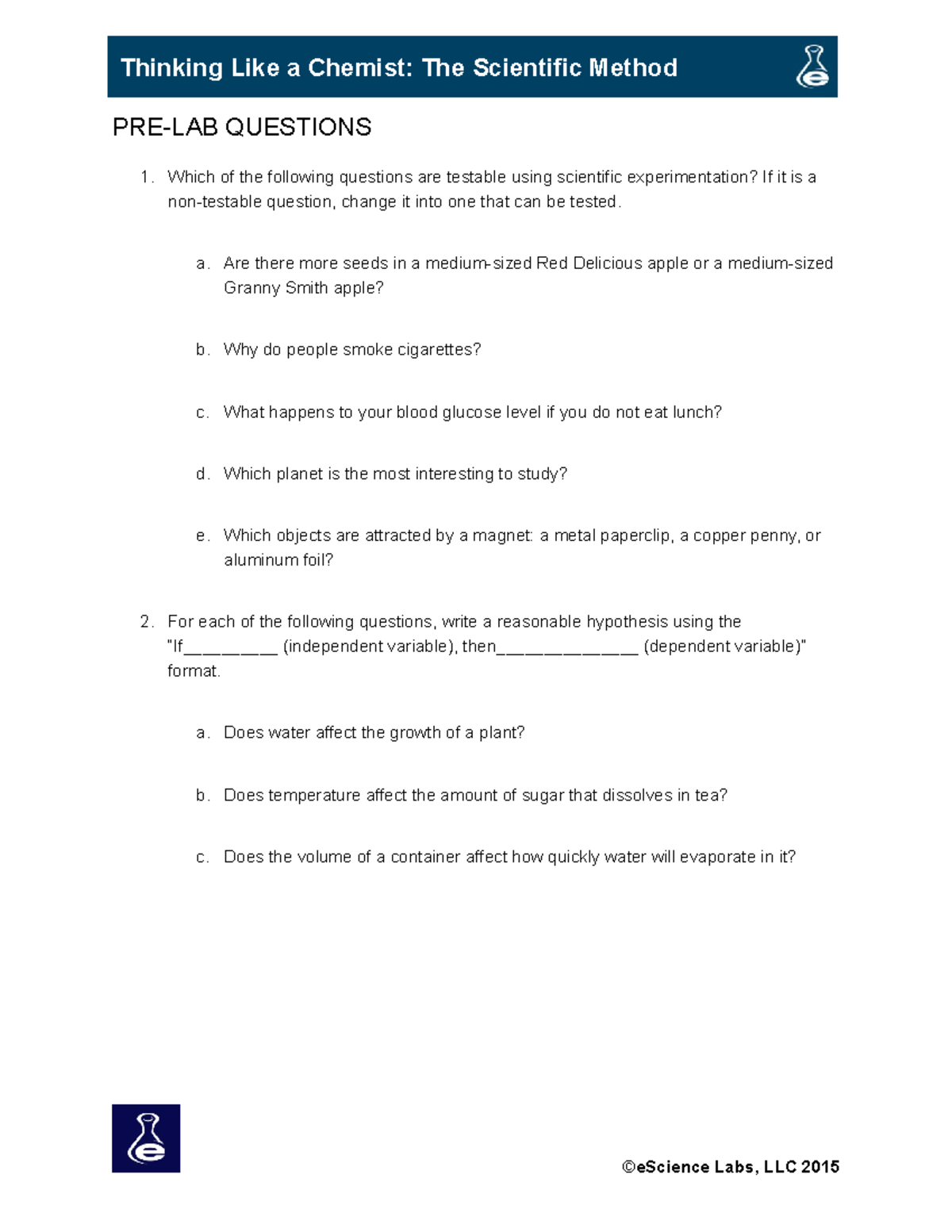 IC 4603 L02 Thinking Like Chemist - PRE-LAB QUESTIONS 1. Which of the ...
