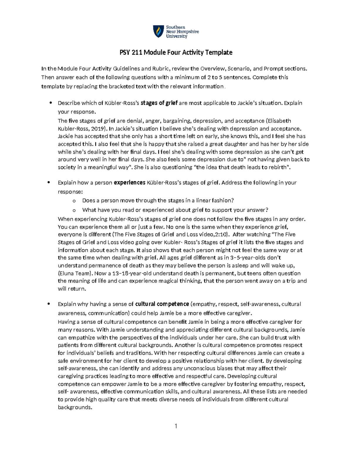 PSY 4-2 - PSY 211 Module Four Activity Template In the Module Four ...