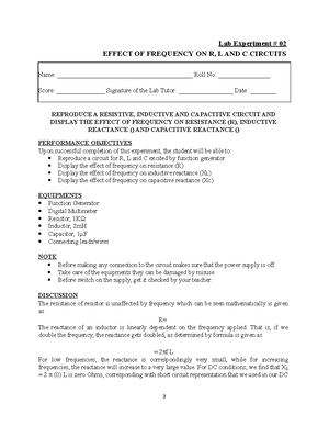 Lab Experiment # 03 - applied electronics - Lab Experiment # 03 PHASE ...