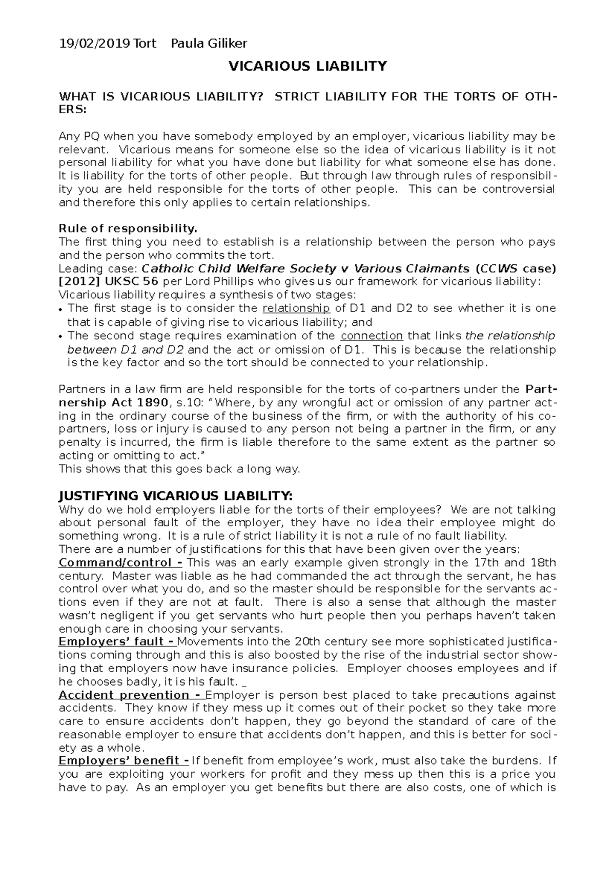 Vicarious Liability - VICARIOUS LIABILITY WHAT IS VICARIOUS LIABILITY ...