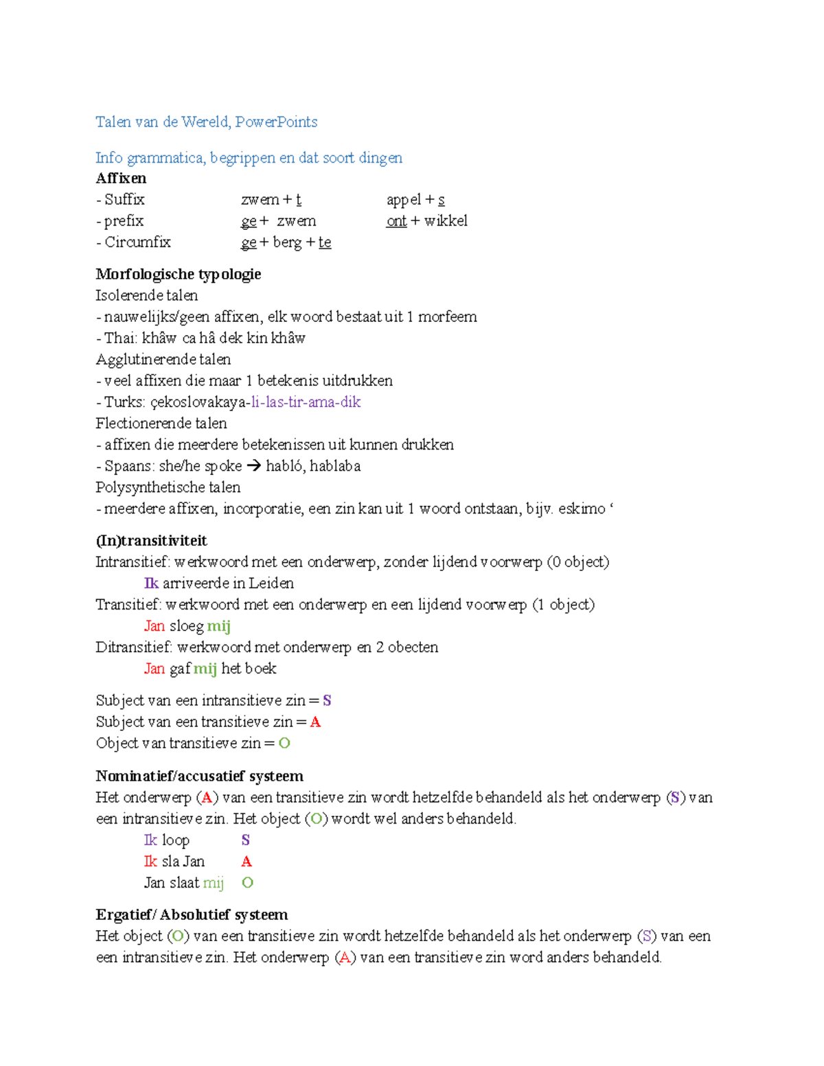 Talen vd Wereld - Talen van de Wereld, PowerPoints Info grammatica ...