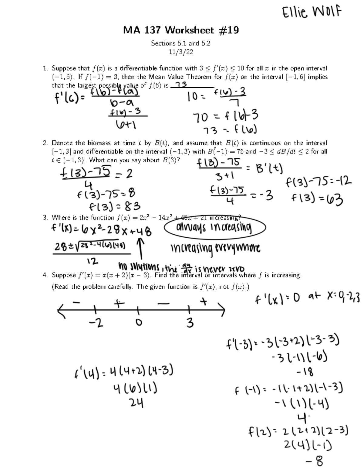 Worksheet 19 - recitation - MA 137 Worksheet #19 Sections 5 and 5/3 ...