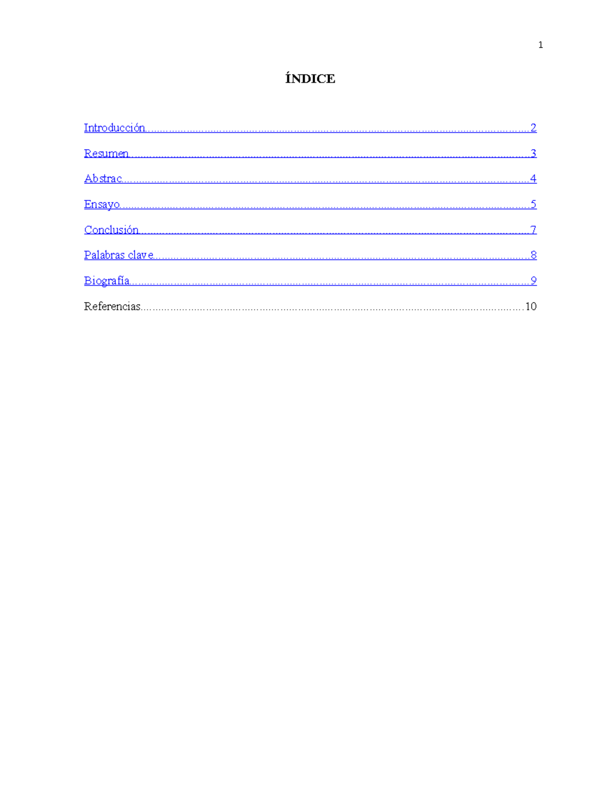 Ensayo - ÍNDICE - Studocu