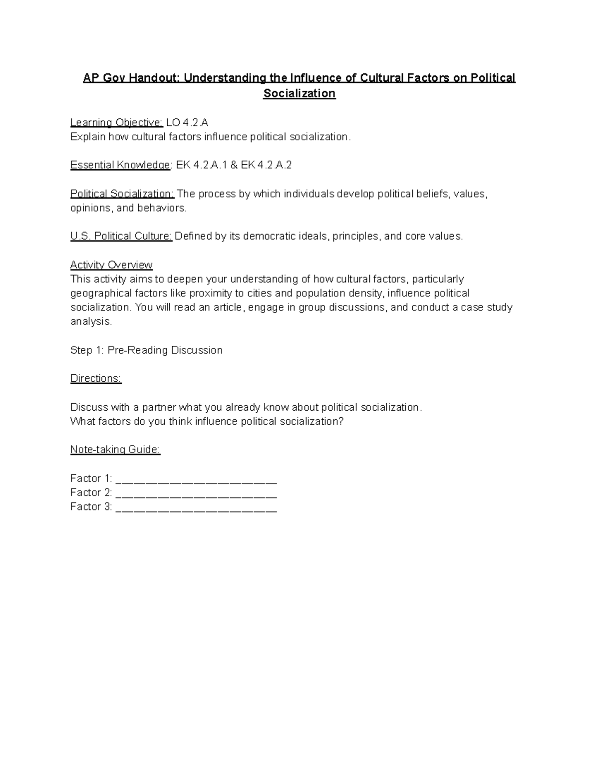 Understanding the Influence of Cultural Factors on Political ...