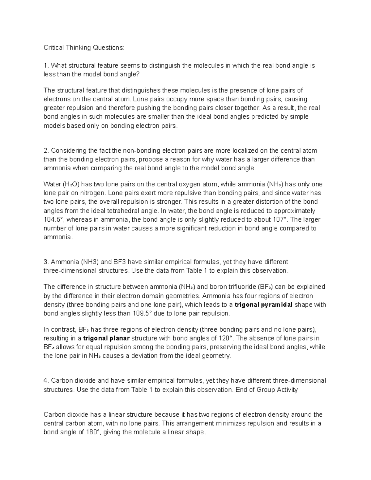 Lab - lab - Critical Thinking Questions: What structural feature seems ...