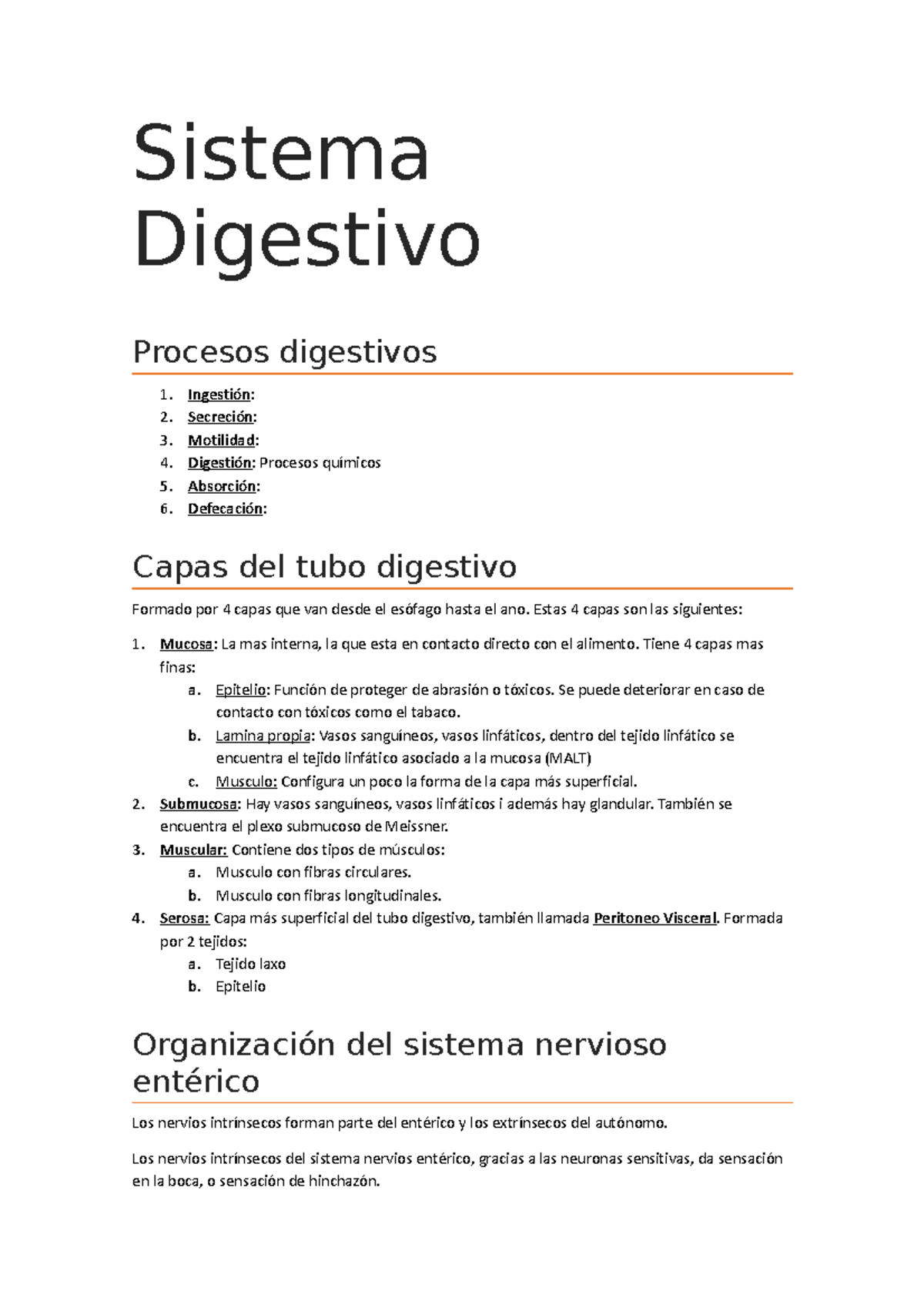 Digestiu - Sistema Digestivo Procesos digestivos Ingestión: Secreción: Motilidad: Digestión ...