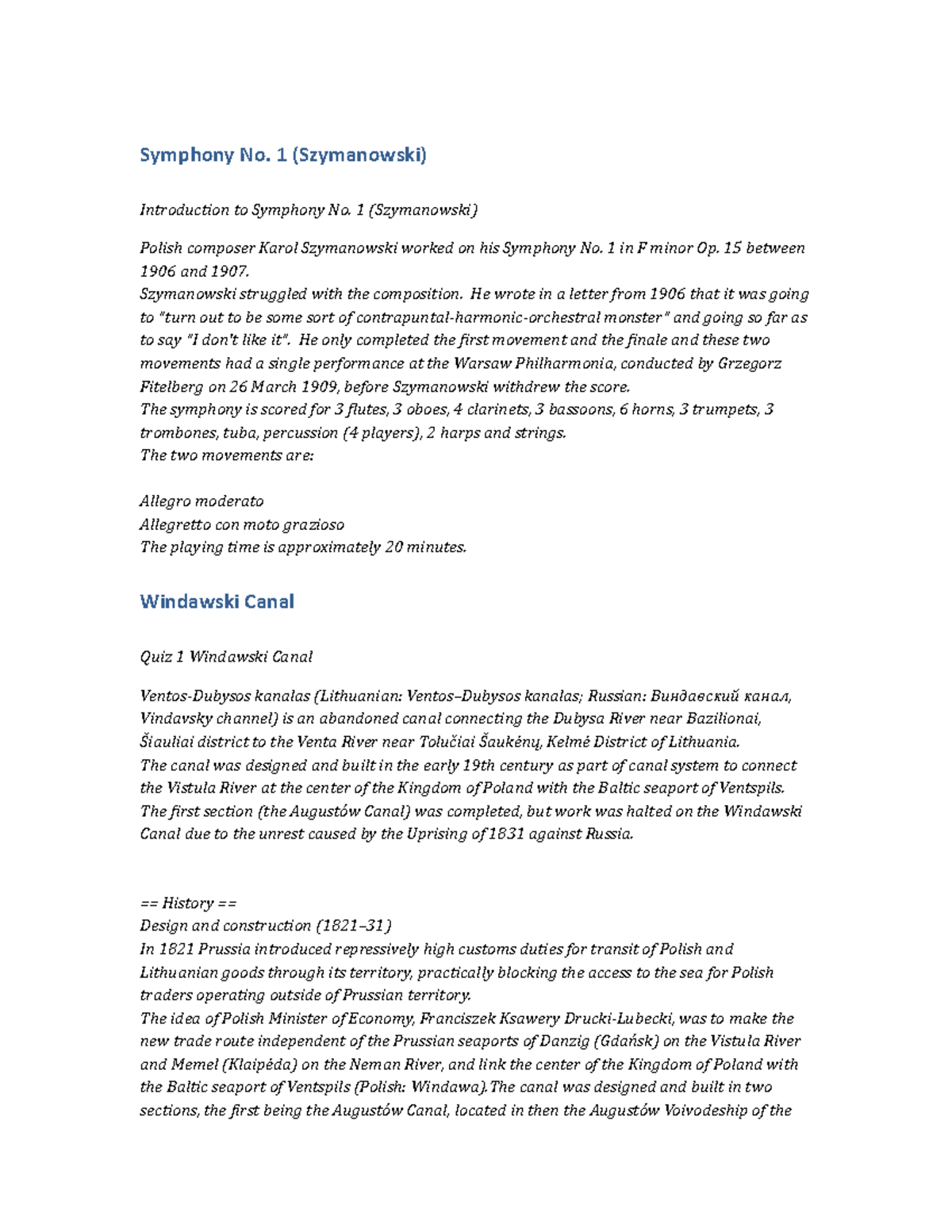 PSY167 Essay Symphony No. 1 (Szymanowski) - Symphony No. 1 (Szymanowski ...